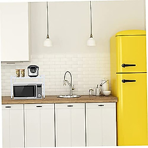 DOITOOL 1 PC Telescopic Shelf White Storage Shelf Racks for Storage Shelves Kickstand Bathroom Storage Stand Kitchenware Storage Holder Retractable Shelf Toiletries Desktop White Iron