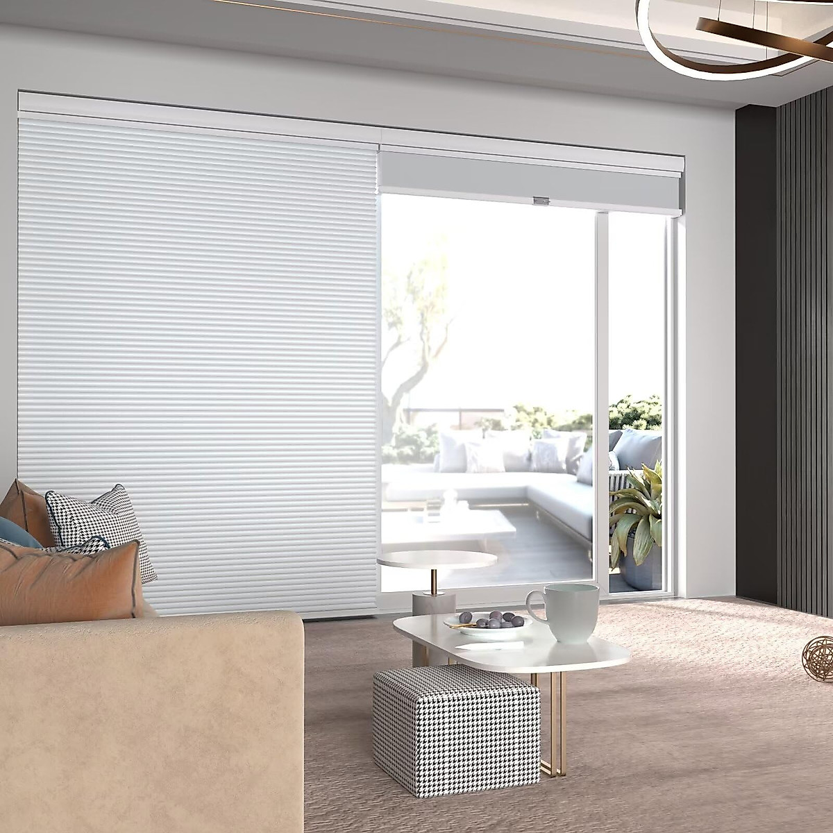 Custom MYshade Cellular Shades, Light Filtering Blinds for Windows, Top Down Bottom Up Cellular Shades&Blinds for Home/Bathroom/Bedroom(White-Blackout)