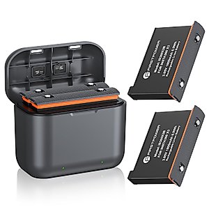 FirstPower Replacement Insta360 X3 Battery 1800mAh 2-Pack and Dual Slot USB Fast Charger Hub Compatible with Insta360 X3 Action Camera