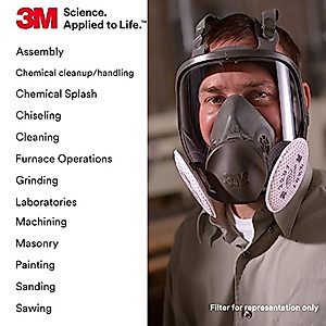 3M Full Facepiece Reusable Respirator 6800, Paint Vapors, Dust, Mold, Chemicals, Medium
