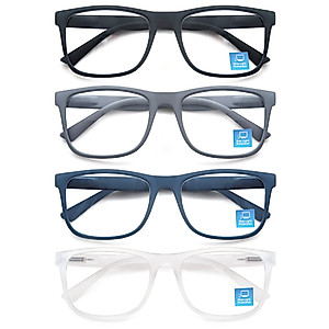 OLOMEE Reading Glasses Men Blue Light Blocking Large Oversized Wide Readers +1.25 Matte Square Cheaters W/Big Head/Large Face