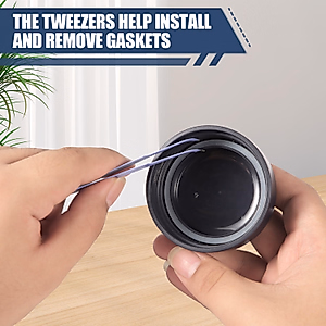 6pcs Silicone Gasket Replacement for Hydro Flask Wide Mouth Flip Lid Bottles, 2 Inch Replacement O Ring for 12/16/24/32/40oz Lid, with Tweezers