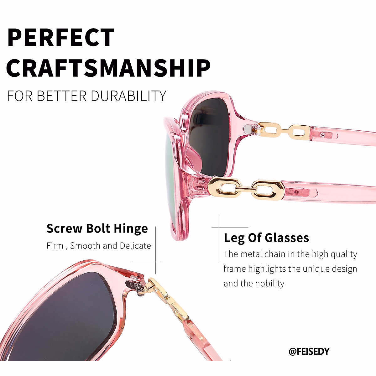 FEISEDY Vintage Womens Polarized Sunglasses UV400 Wrap Around Fashion Shades B2526 (Pink Mirrored, 56)
