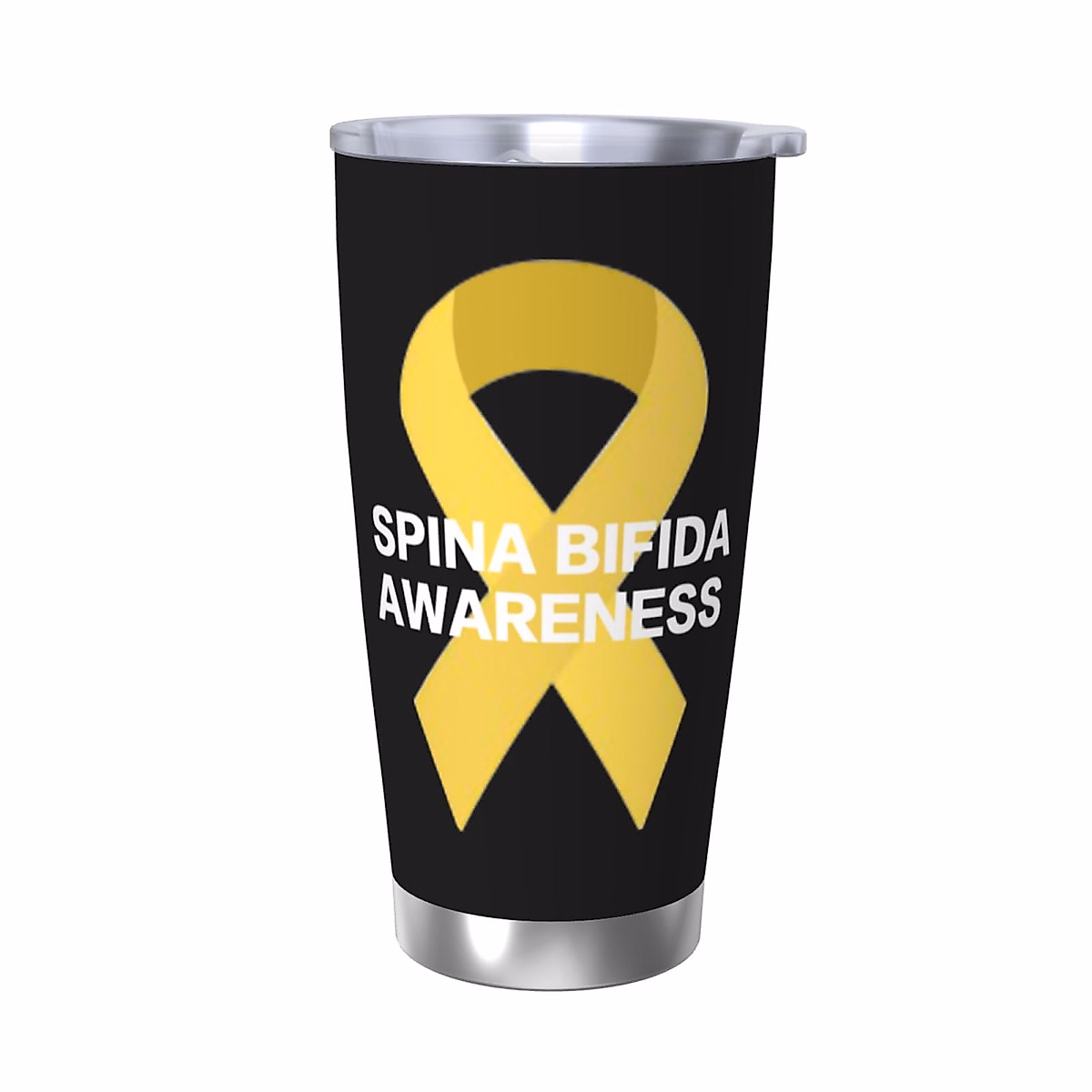 LXWGH Spina Bifida Awareness Tumbler 20oz Stainless Steel Tumbler With Straw & Lid Insulated Water Cups Coffee Mug For Outdoor Travel Festivals Gift