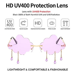 BOJOD Drip Cloud Sunglasses For Women Trendy Disco Glasses bachelorette Party 90s Sunglasses Funny Cloud pack BLUE+