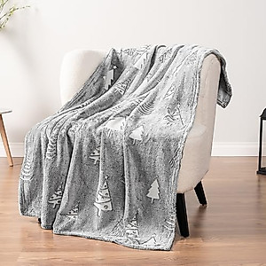 PAVILIA Glow in The Dark Blanket, Christmas Tree Gift for Girls Boys, Toy Blanket for 1 2 3 4 5 6 7 8 9 10 Year Old, Soft Plush Fleece Kids Gift Blanket for Birthday, Christmas, Room Decor, 50x60