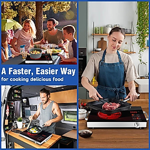 TYEMUI Electric Hot Plate Single Burner for Cooking, Portable Countertop Free Standing Stove Single Burner, 2200 watts Glass Ceramic Cooktop with Timer…