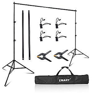 EMART Photography Backdrop Stand, 8 x 8 ft Adjustable Photo Background Holder, Back Drop Banner Stand Support System Kit for Photoshoot Video Studio, Birthday Party