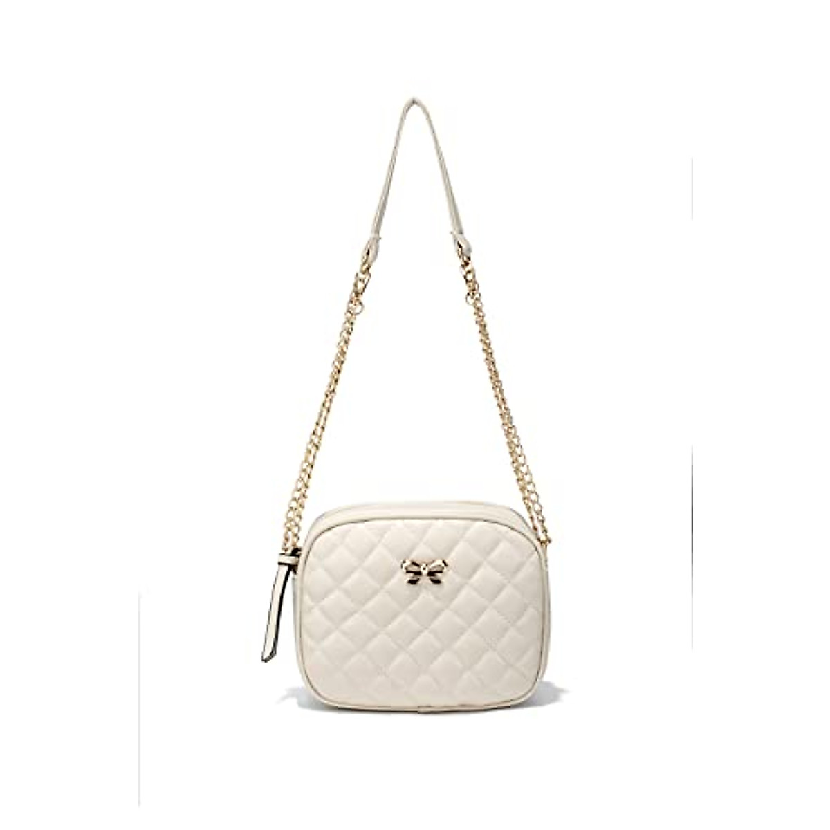 Small White Crossbody Purse for Teens Girls and Women - Ladies Cute Quilted Leather Hobo Messenger Bag - Handbags Shoulder Bags Satchel