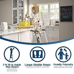 COSCO 2-Step Kitchen Stepper™ Adult Folding Step Stool, Kids Folding "Helper" (Steel/Resin)