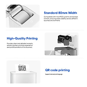 Topwise Thermal USB Receipt Printer, Monochrome, 80mm Print Width, Model PR800