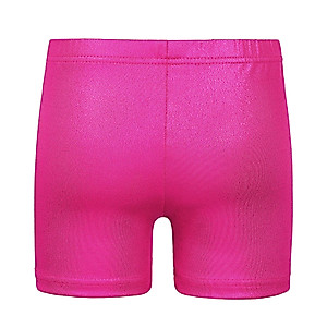 BAOHULU Gymnastics Leotards for Girls Glitter Dancewear with Matching Shorts Set KHB275_Rose_12A