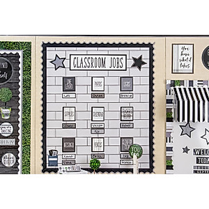 Teacher Created Resources Modern Farmhouse Black with Gray Scalloped Rolled Border Trim – 50ft - Decorate Bulletin Boards, Walls, Desks, Windows, Doors, Lockers, Schools, Classrooms, Homeschool