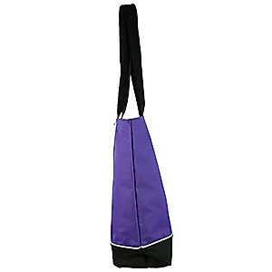 Shoulder Tote Bag with Zipper, Purple