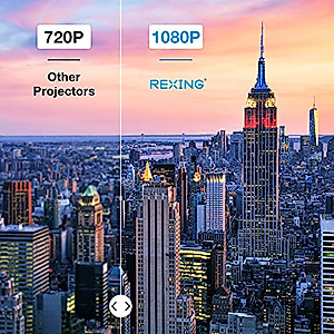 REXING PRD615 Smart Home Projector 750 ANSI Lumens HD, Autofocus,3D Video,HDMI,Duo USB 2.0,WiFi, 40-150 inch” DLP Projector, Miracast,App Store,Google Play,Chrome,YouTube, Netflix, Home Entertainment