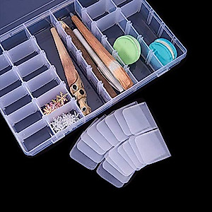 Onwon 100 Pieces Embroidery Thread Cards Cross Stitch Floss Bobbins and 36 Grids Plastic Storage Box Transparent Container for Thread Organizer Holder Earrings, Jewelry Making Tool, Beads