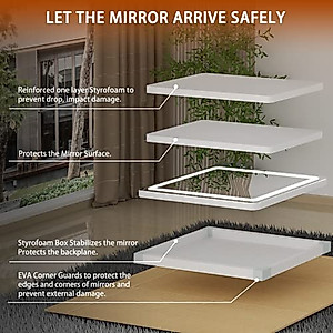 Hasipu Vanity Mirror with Lights, 32" x 22" LED Makeup Mirror, Lighted Makeup Mirror with Dimmable 3 Modes, Touch Screen Control Vanity Mirror Round White