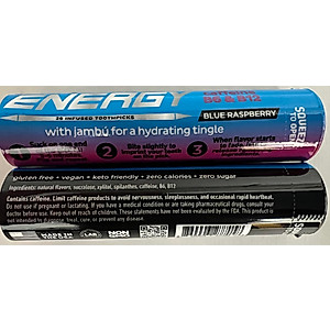Xero Picks Energy Infused Flavored Toothpicks with Caffeine, B12 and B6-80 Picks - 4 Pack - Fruit Punch, Cool Mint, Berry, Cinnamint