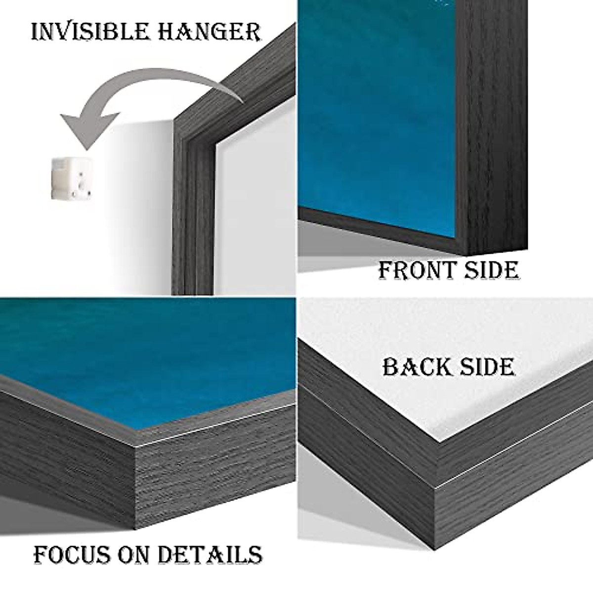 Custom Canvas Prints With Your Photos for Pet Family Photo Prints Personalized Canvas Framed Wall Art (Wood Black, 10" x 8")