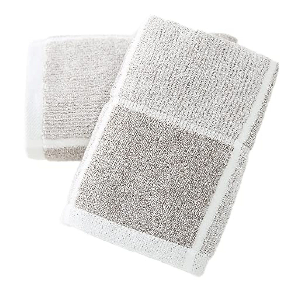 sense gnosis Summer Grey Hand Towel Set of 2 Soft 100% Cotton Checkered Pattern Terry Absorbent Decorative Hand Towel for Bathroom 13x 29 Inch