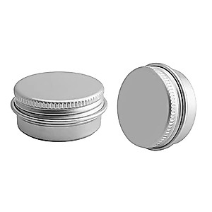 Othmro 3pcs 0.3oz Metal Round Tins Aluminum Tin Cans Containers with Screw Lid, 35 * 18mm(DxH) Silver tin cans for Salve, Spices, Lip Balm, Tea or Candies 10ml