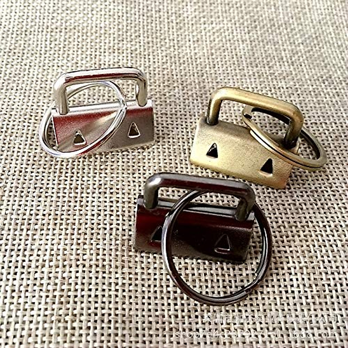 F-BBKO 42Sets 1" Key Fob Hardware - 3 Colors 1" Key Fob Key-chain Perfect with 1Pcs Key Fob Glass Running Pliers for Key Fob Wristlets Install