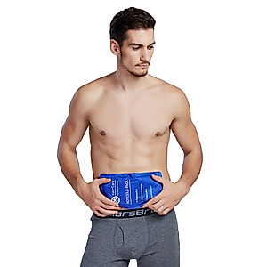 Koo-Care 2 Gel Ice Pack for Injuries Reusable Hot Cold Pack Wrap with Elastic Strap - 11" x 5.9" - Flexible Cold Compress for Head Shoulder Arm Elbow Wrist Back Knee Ankle - Pain Relief for Migraine