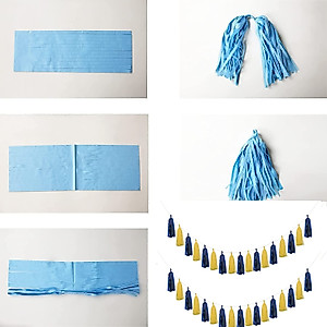Autupy 20PCS Blue and Yellow Graduation Decorations Blue and Yellow Tassel Garland for Party Decorations