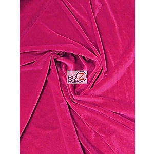 Big Z Fabric Stretch Velvet Velour Spandex 360 Grams Costume Fabric by The Yard DIY Dress Fashion Accessories Decor Apparel (Fuchsia)