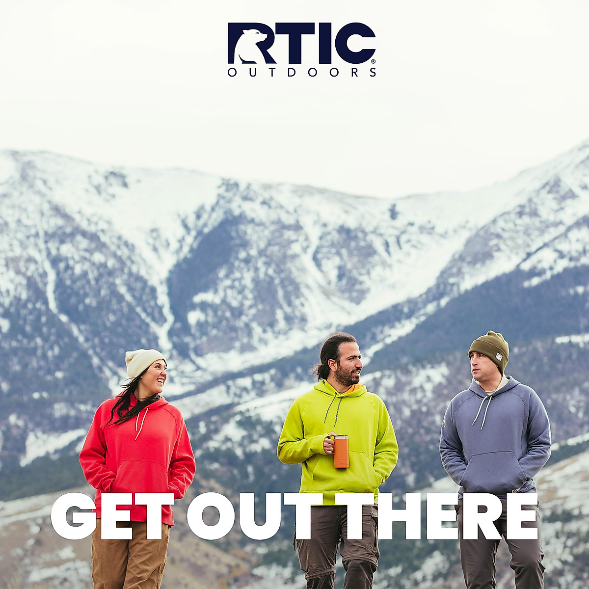 RTIC Unisex Water-Repellent Pullover Hoodie Long Sleeve Hooded Sweatshirt for Men and Women, Water-Resistant Outdoor Clothing, Gray Stone, XL