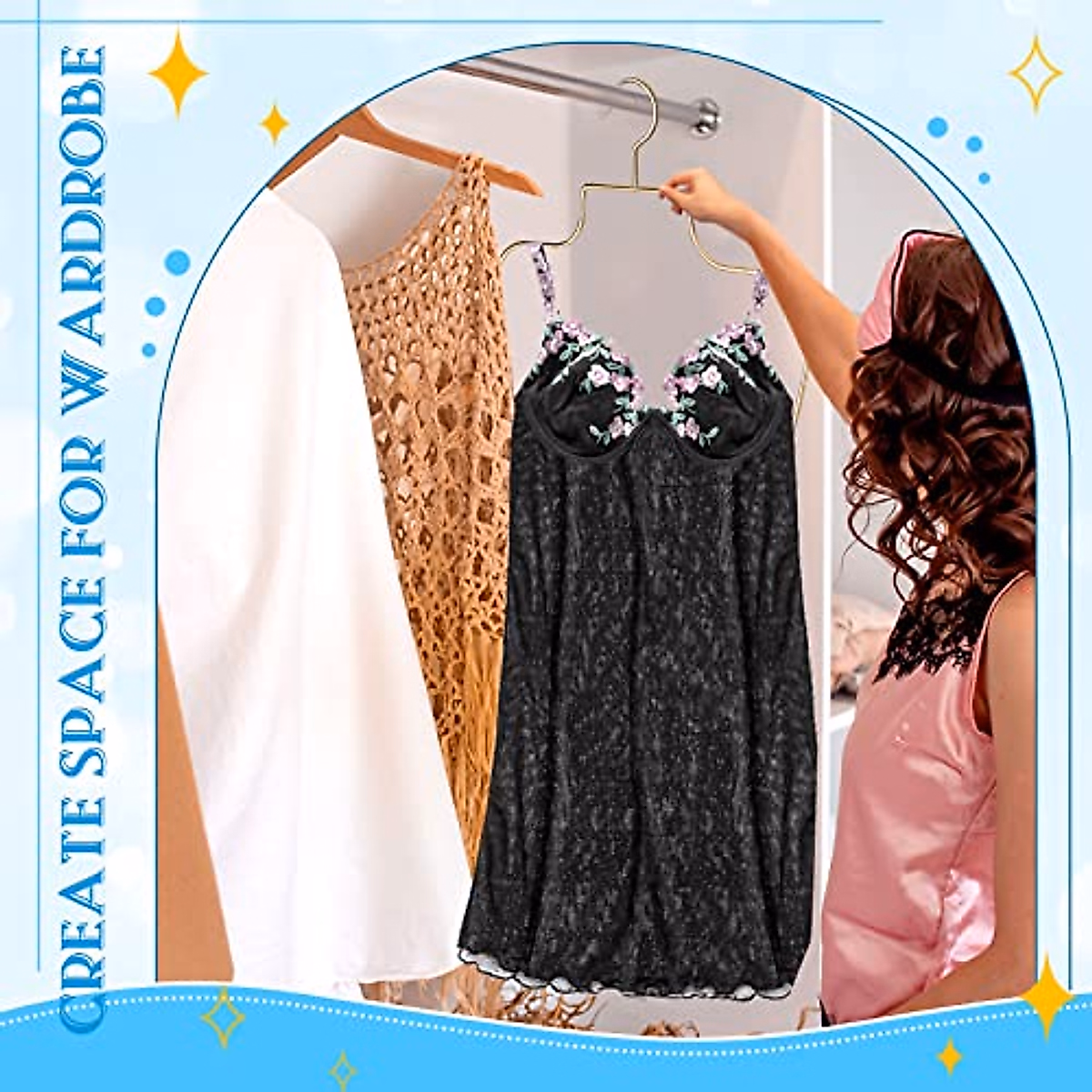 Body Shape Bikini Hanger Wire Body Shape Display Hangers Metal Lingerie Hangers Bathing Suit Hangers Swimsuit Hanger Bikini Swimwear Hanger for Clothes Coat(Gold, 16 Pcs)