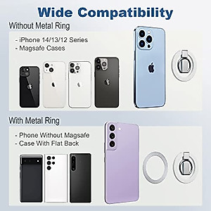 ZAIWAN Magnetic Phone Grip for Magsafe, Magnetic Phone Ring Holder Phone Stand, Adjustable Kickstand for iPhone 14 13 12 Pro Max Plus Mini Mag Safe Accessories, Black