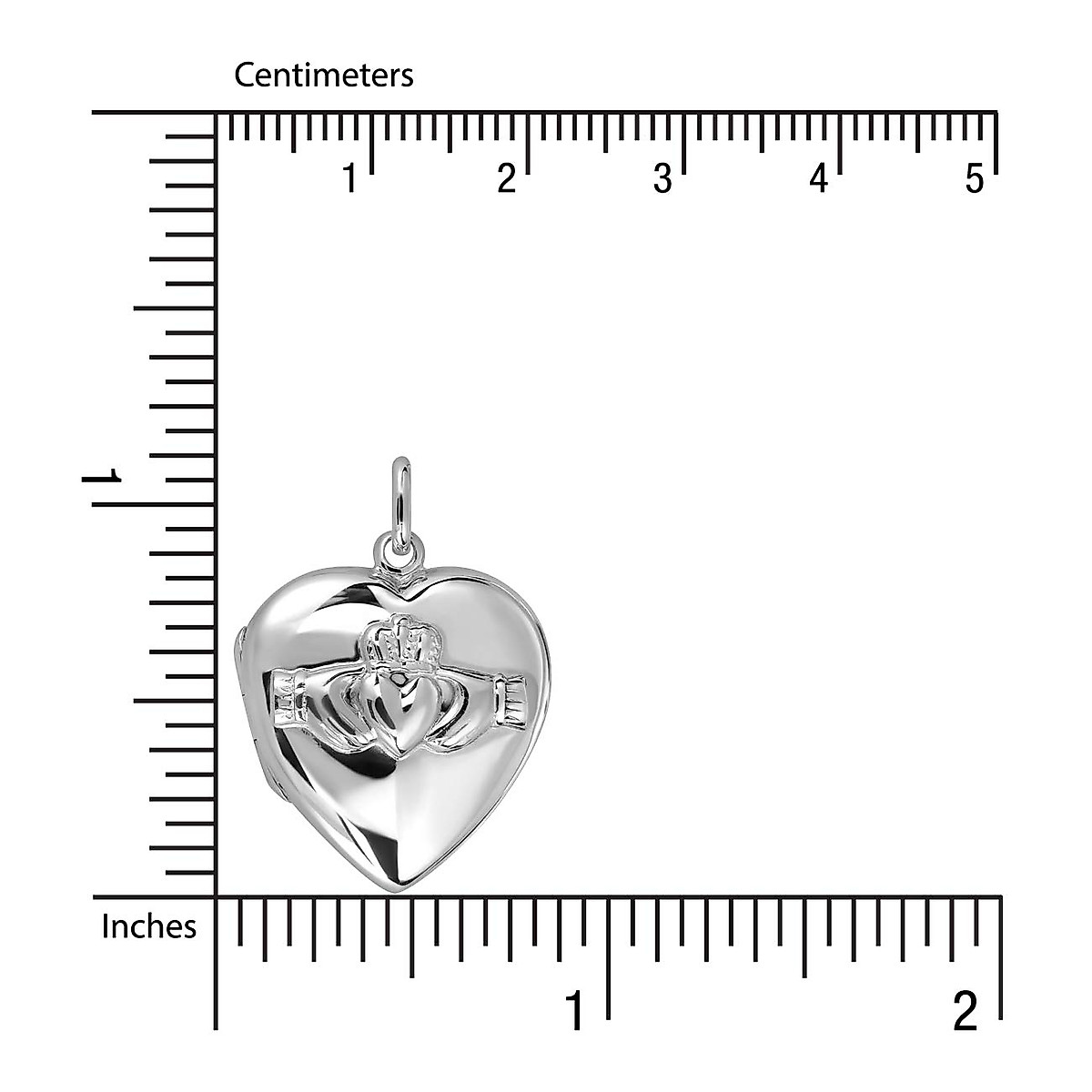 WithLoveSilver 925 Sterling Silver Claddagh Friendship Heart Pendant Locket