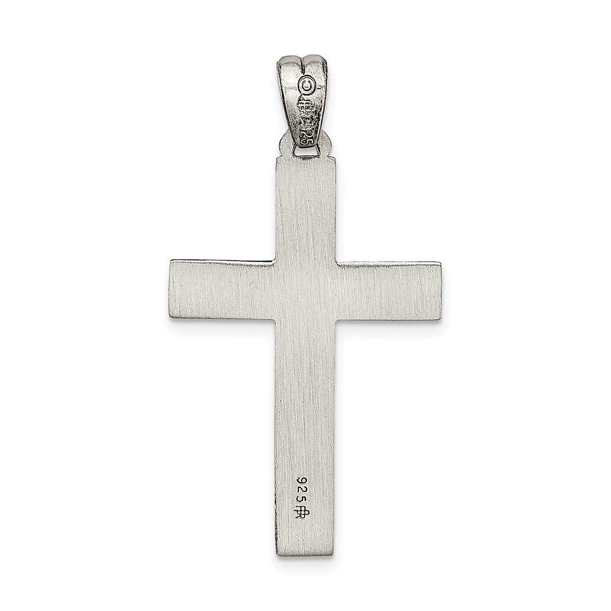Sterling Silver Antiqued Polished and Brushed Latin Cross Pendant QQC8262