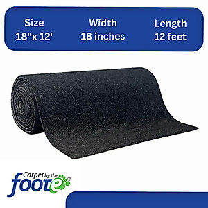 Carpet by the Foote, 20oz Boat Trailer Bunk Carpet, Trailer Guide Carpet, Marine Carpet, Boat Carpet, Bunk Padding, 18"(in.) Wide x 12'(ft.) Long, Black