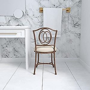 Hillsdale, 50945A, Emerson Metal Vanity Stool, Golden Bronze