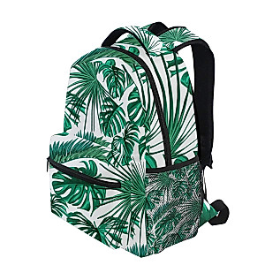 SUABO Palm Tree Leaf Backpack for School Student Laptop iPad Tablet Travel School Bag for Girls Daypack