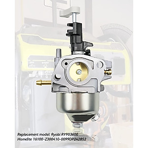 Carburetor Fits for RYOBI RY903600 212cc 3600 4500 Watt Inverter Generator Compatible with Homelite 16100-Z300410-0099 DP242852