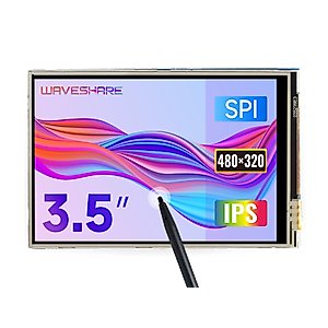 Waveshare 3.5inch Touch Screen, Compatible with Raspberry Pi 5/4B/3B/Zero/Zero W/Zero 2W/Pico/Pico W/Pico WH, TFT LCD, 480x320