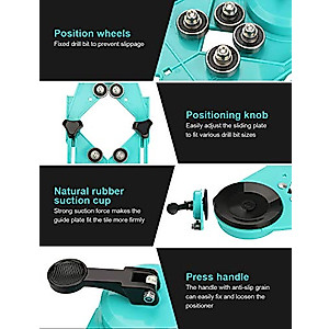 Hole Saw Set, 7Pcs Diamond Drill Bits with Hole Saw Guide Jig Fixture, 1-3.15 inch Coated Core Drill Bits, Adjustable Hole Saw Centering Locator Suction Holder for Glass,Ceramics,Tile