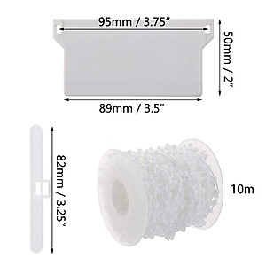 Auto-plaza Vertical Blind Bottom Weights Accessories Repair Kit with 10M Chain and Connector Plastic DIY Replacement/Vertical Blind Accessories and Top Hangers (3.5" (89mm))