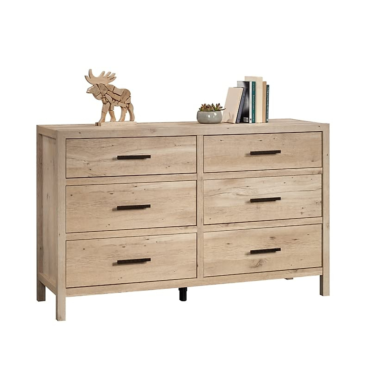 Sauder Pacific View Engineered Wood Metal and Plastic Dresser in Prime Oak