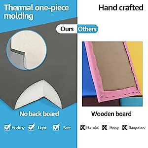 Art3d Peel and Stick Headboard for King, Full and Queen in Velvet Smoky Gray, Pack of 12 Panels Sized 9.84" x 23.62", Soundproof Wall Panels 3D, Upholstered Wall Panel