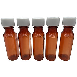 Sandhill Tools Premium Oval Plastic Liquid Medicine Bottles with Child Resistant Caps 2 Oz (60 ml), Pharmacy Leak Proof Travel Graduated Empty Containers (Pack of 12)