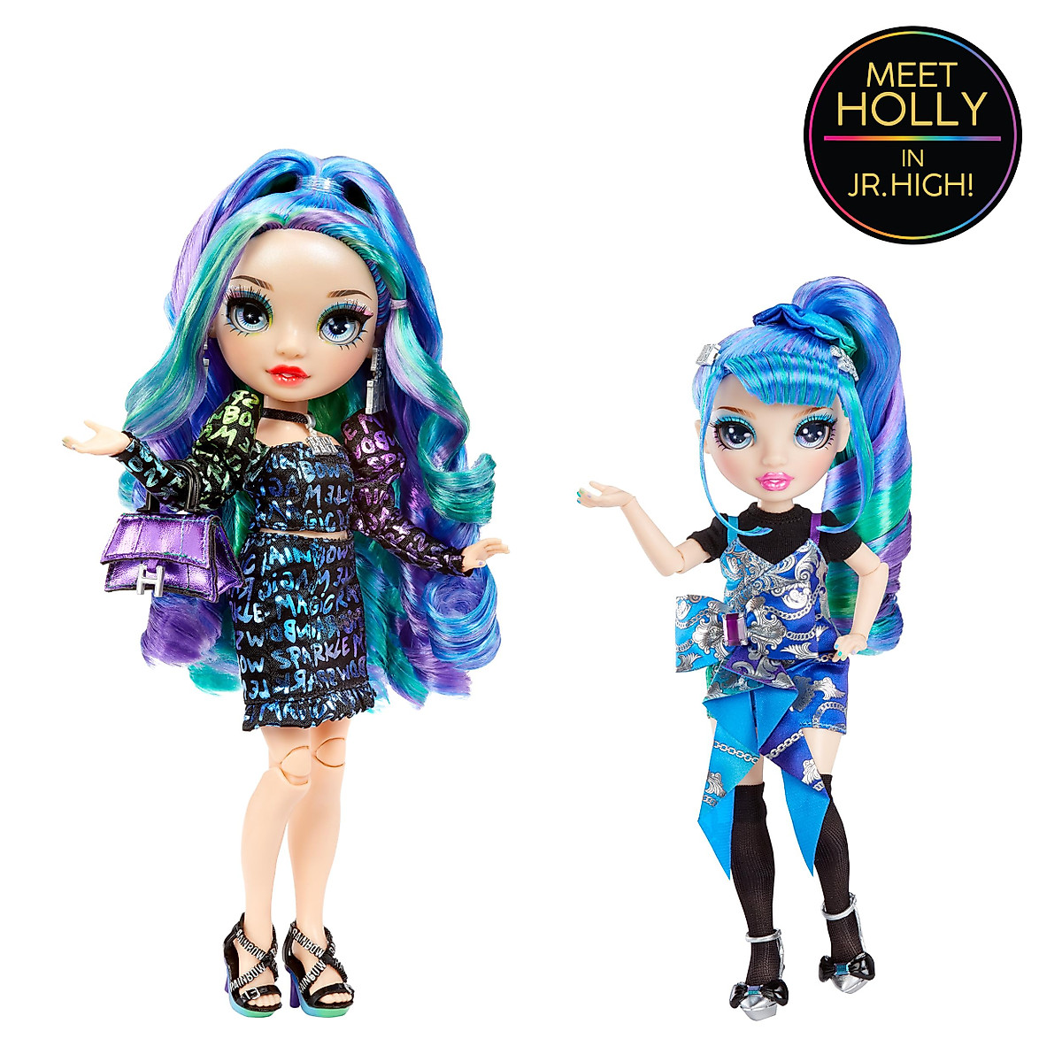 Rainbow High Junior High Special Edition Holly De’Vious - 9" Blue and Green Posable Fashion Doll with Accessories and Open/Close Soft Backpack. Great Toy Gift for Kids Ages 4-12