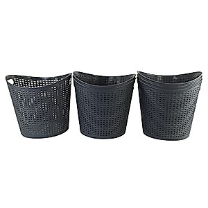 Zerdyne 6-Pack Large Storage Basket, 30 L Plastic Laundry Hamper/Laundry Basket, Gray