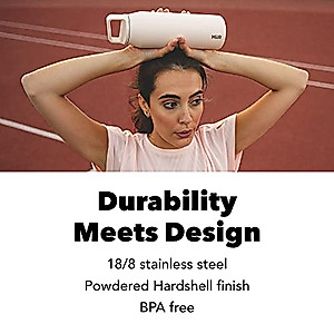 MIIR, Wide Mouth Water Bottle, Vacuum Insulated Leakproof, Stainless Steel Construction, White, 16 oz