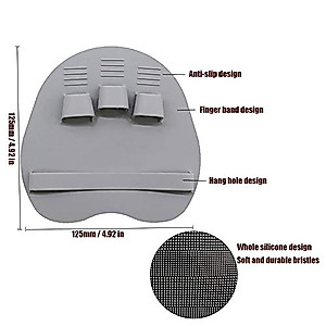 2 Pack Soft Silicone Shower Brush Body Wash Bath Exfoliating Skin Massage Scrubber, Dry Skin Brushing Glove Loofah, Fit for Sensitive and All Kinds of Skin(Gray+green)