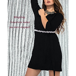 WEZTEZ Crystal Bridal Belt Handmade Wedding Sash with Rhinestones Pearls Belt for Bridal Gowns (Silver-Organza White)