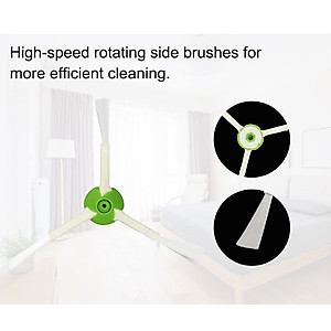 Replacement Parts Accessories Compatible for iRobot Roomba i7 i7+ i3 i3+ i1+ i4 i6 i6+ i8 +/Plus E5 E6 E7 I,E &J Series Vacuum Cleaner,1 Set Rubber Brushes 4 HEPA Filters & 5 Side Brushes